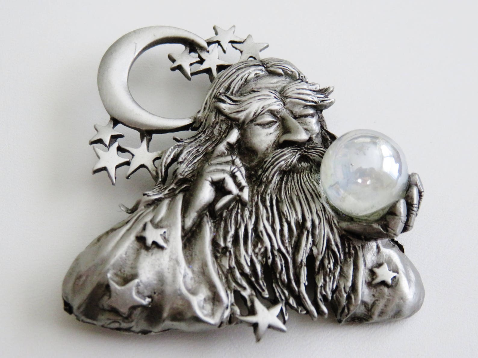 Very Rare JJ Jonette Magical Wizard With Crystal Ball Brooch - Etsy