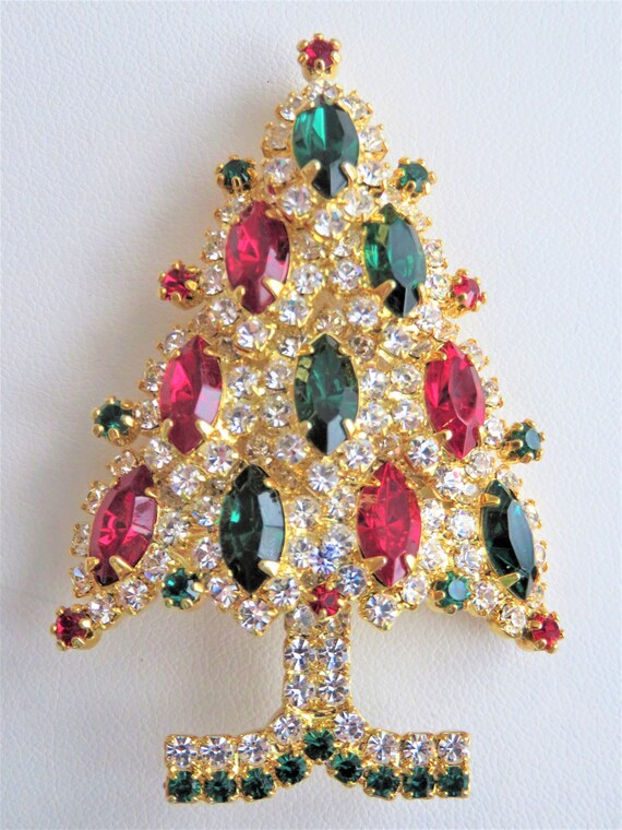 OTT Eisenberg Ice Marquise Cut Christmas Tree Brooch - Gem