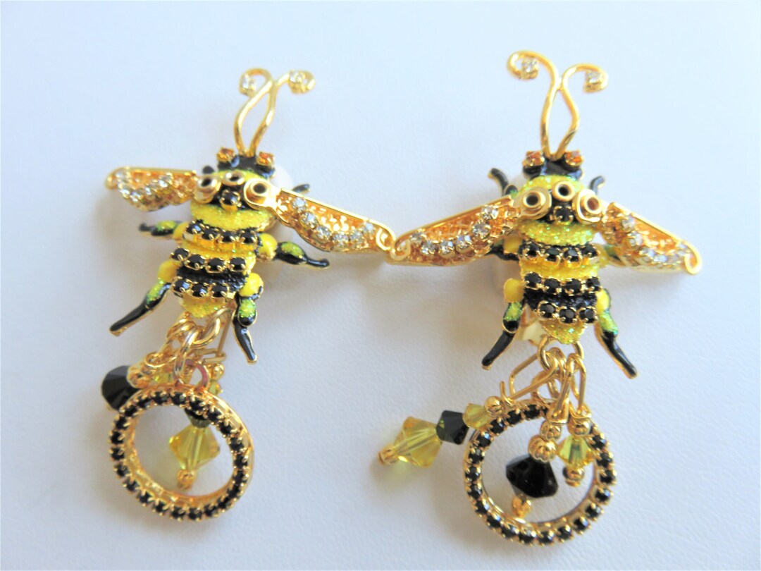 New, Never Worn, Lunch at the Ritz "buzzy Bees" Clip Earrings - Etsy