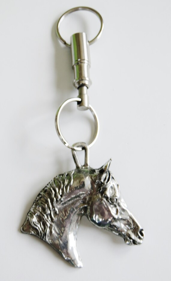 Dressage/ Hunter/Pewter Horse Head Detachable Key Cha… - Gem