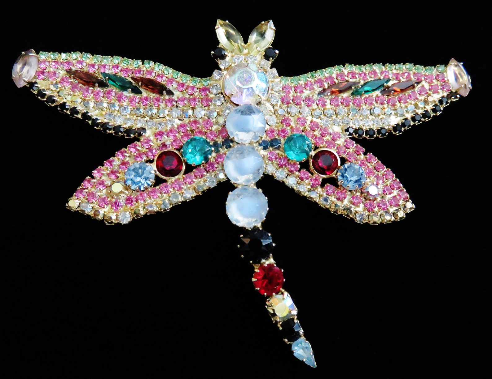 Shimmery Vintage Kenneth J Lane Huge Dragonfly Brooch - Etsy