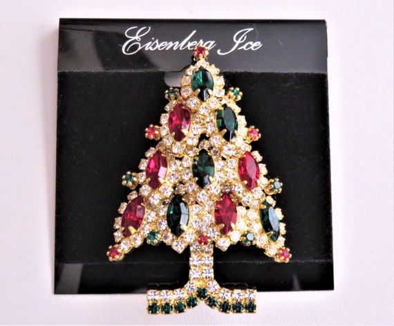 OTT Eisenberg Ice Marquise Cut Christmas Tree Brooch - Gem