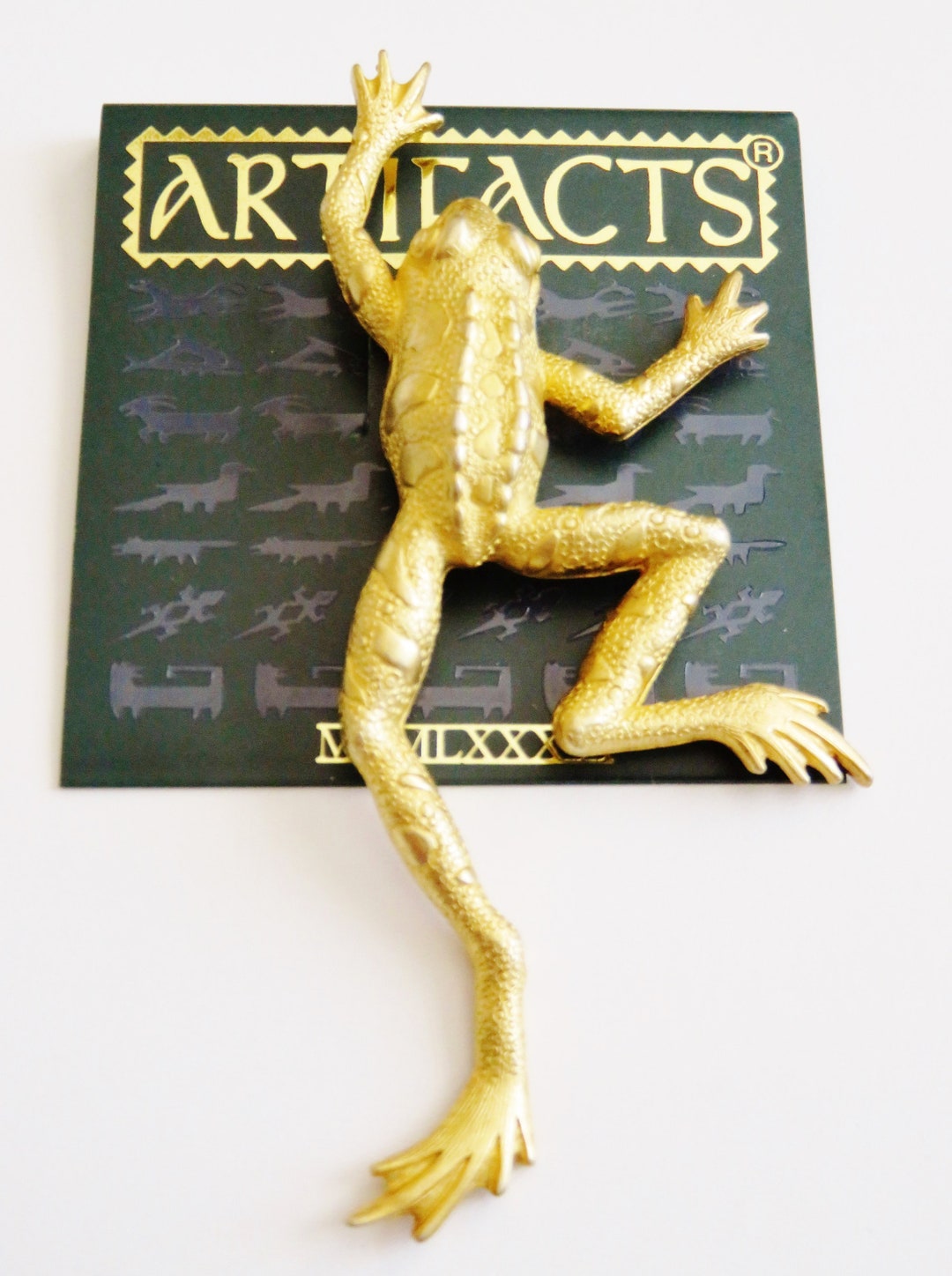 Large Goldtone JJ Jonette Climbing Frog Brooch Pin - Etsy