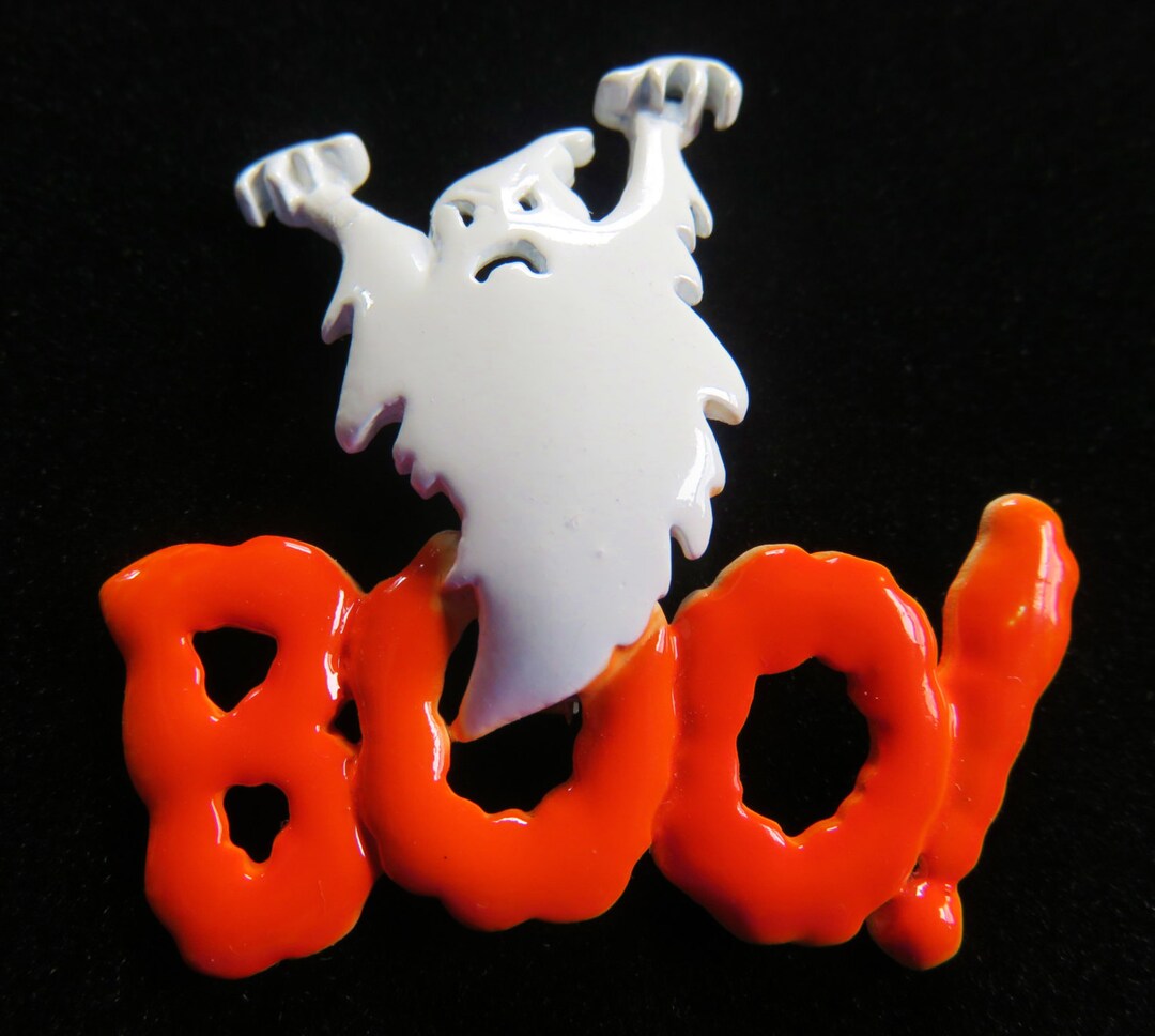 JJ Jonette Halloween BOO Ghost Brooch Pin - Etsy