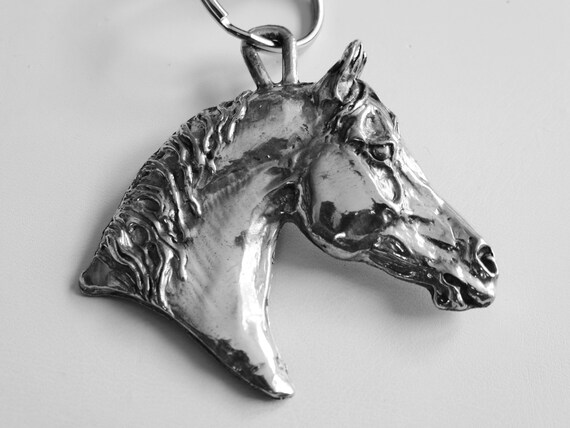Dressage/ Hunter/Pewter Horse Head Detachable Key Cha… - Gem