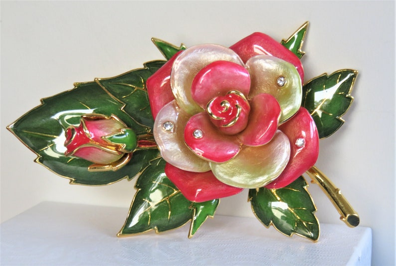 Joan Rivers Classic Collection American Rose Gold Tone Brooch - Etsy