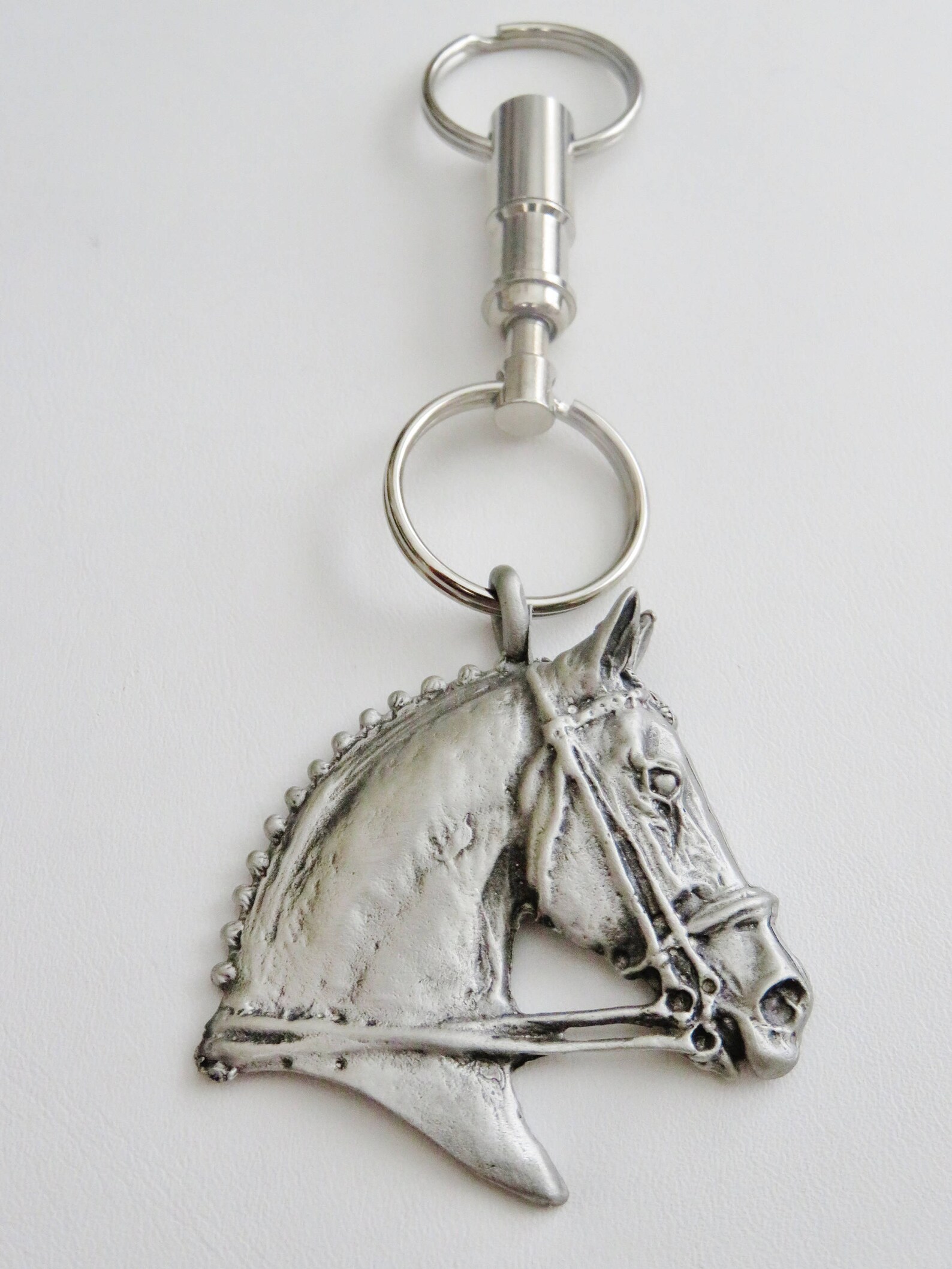 Hunter Dressage Horse Head Pewter Keychain | Etsy