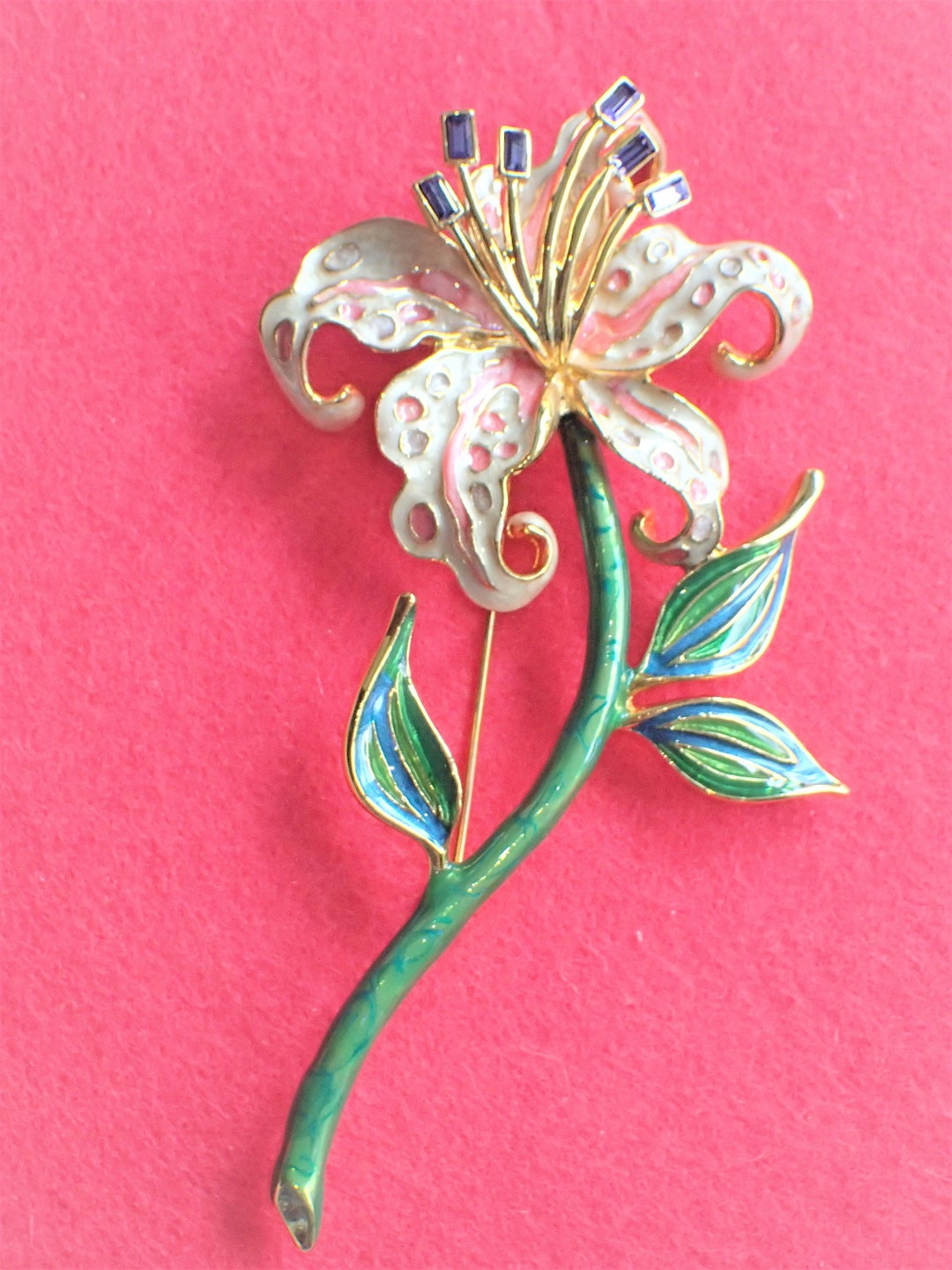 Vintage Bob Mackie Large Tiger Lily Brooch Pin - Etsy