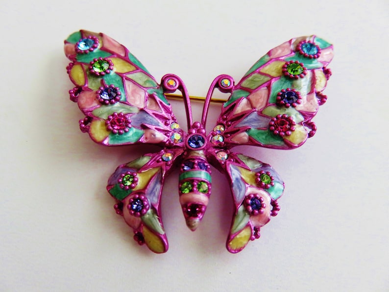 Stunning Vintage Joan Rivers Butterfly Brooch With Swarovski - Etsy