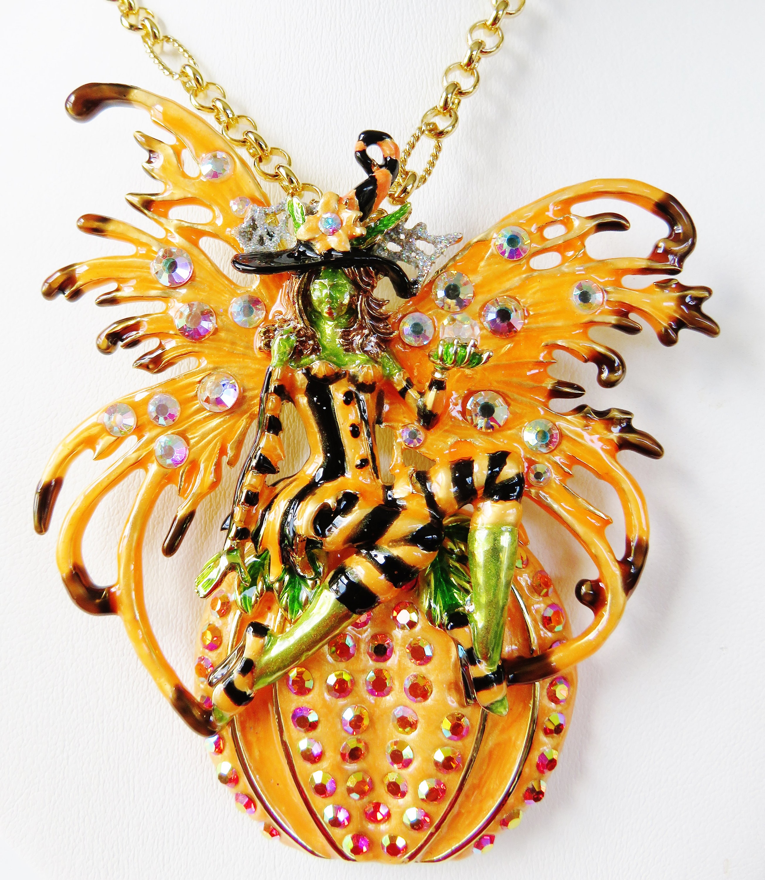 Kirks Folly Gold Tone Circe Fairy Magic Pumpkin Brooch/ | Etsy