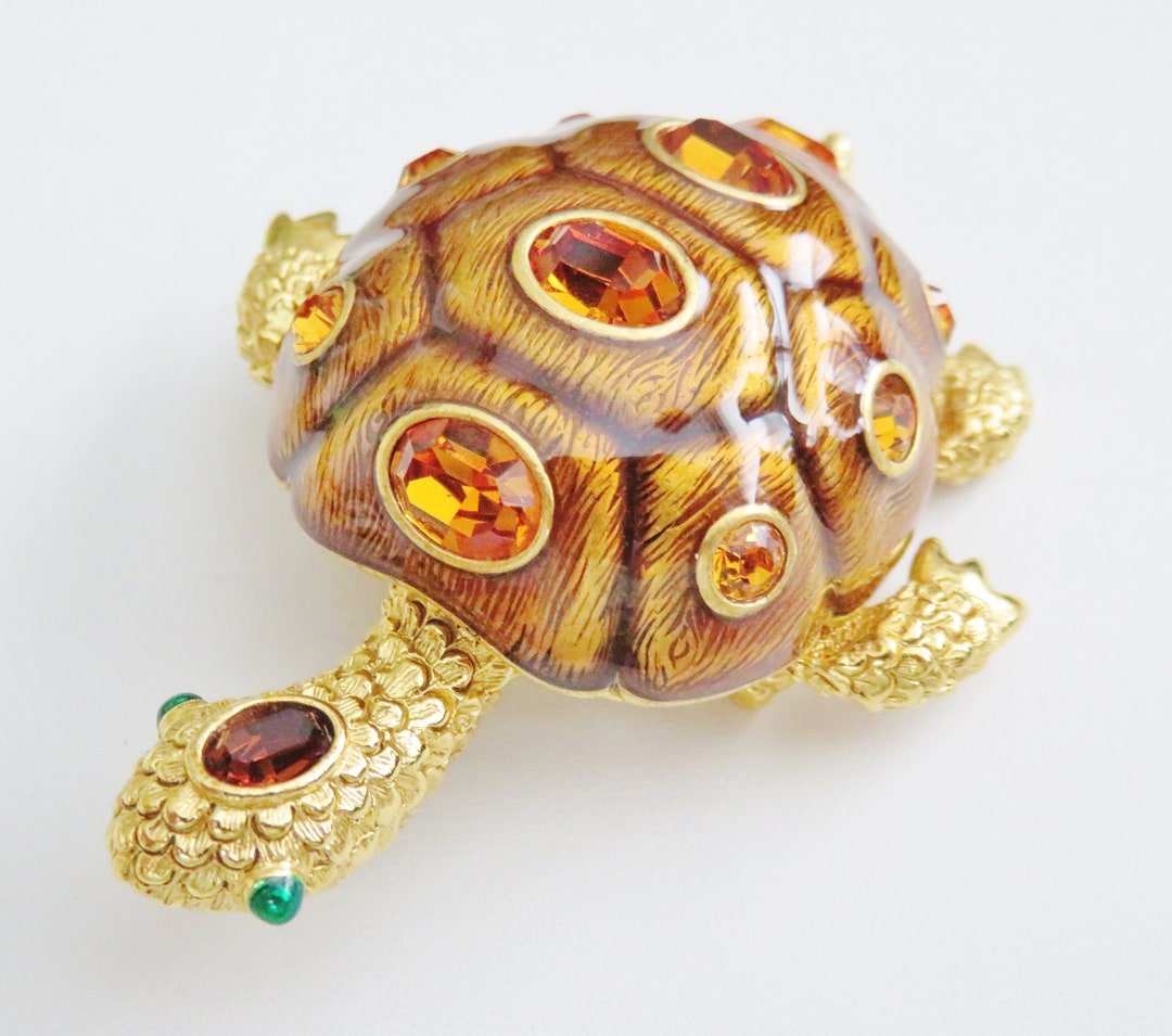 Very Rare Joan Rivers Turtle Brooch Pin - Etsy