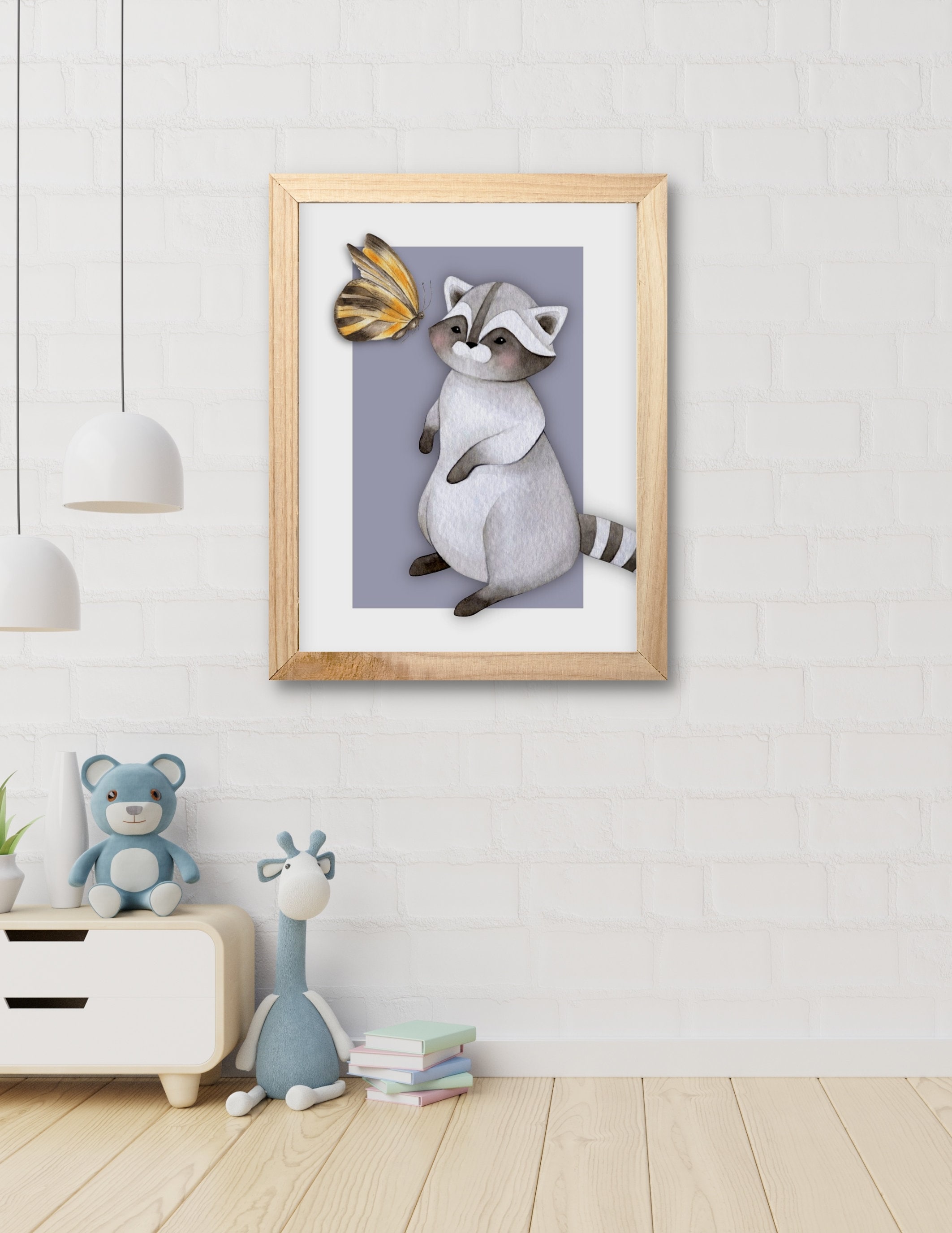 Printable Wall Art, Raccoon Digital Print, Forest and Woodland Animals ...