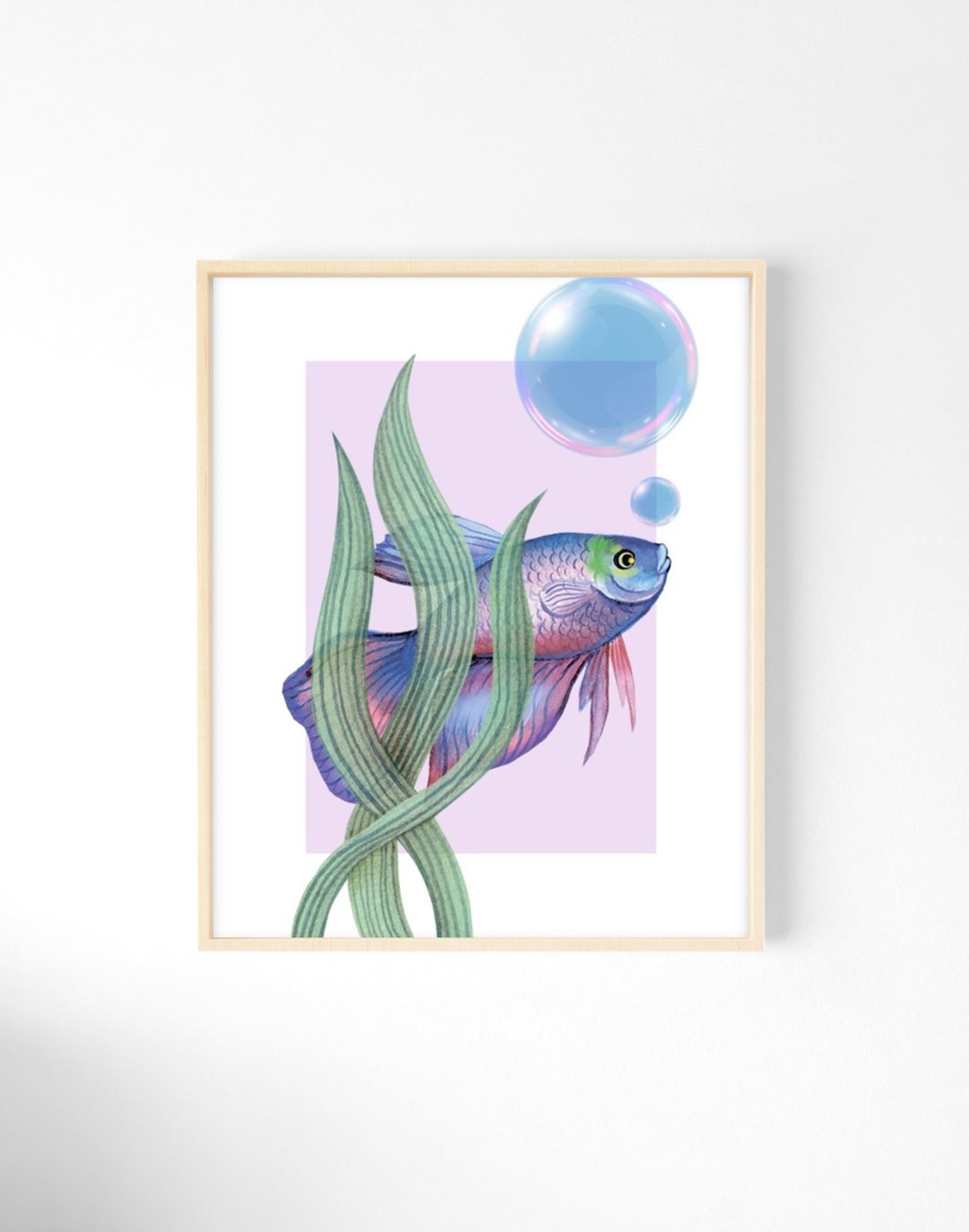 Purple Tropical Fish, Printable Wall Art, Coastal Decor, High Quality ...