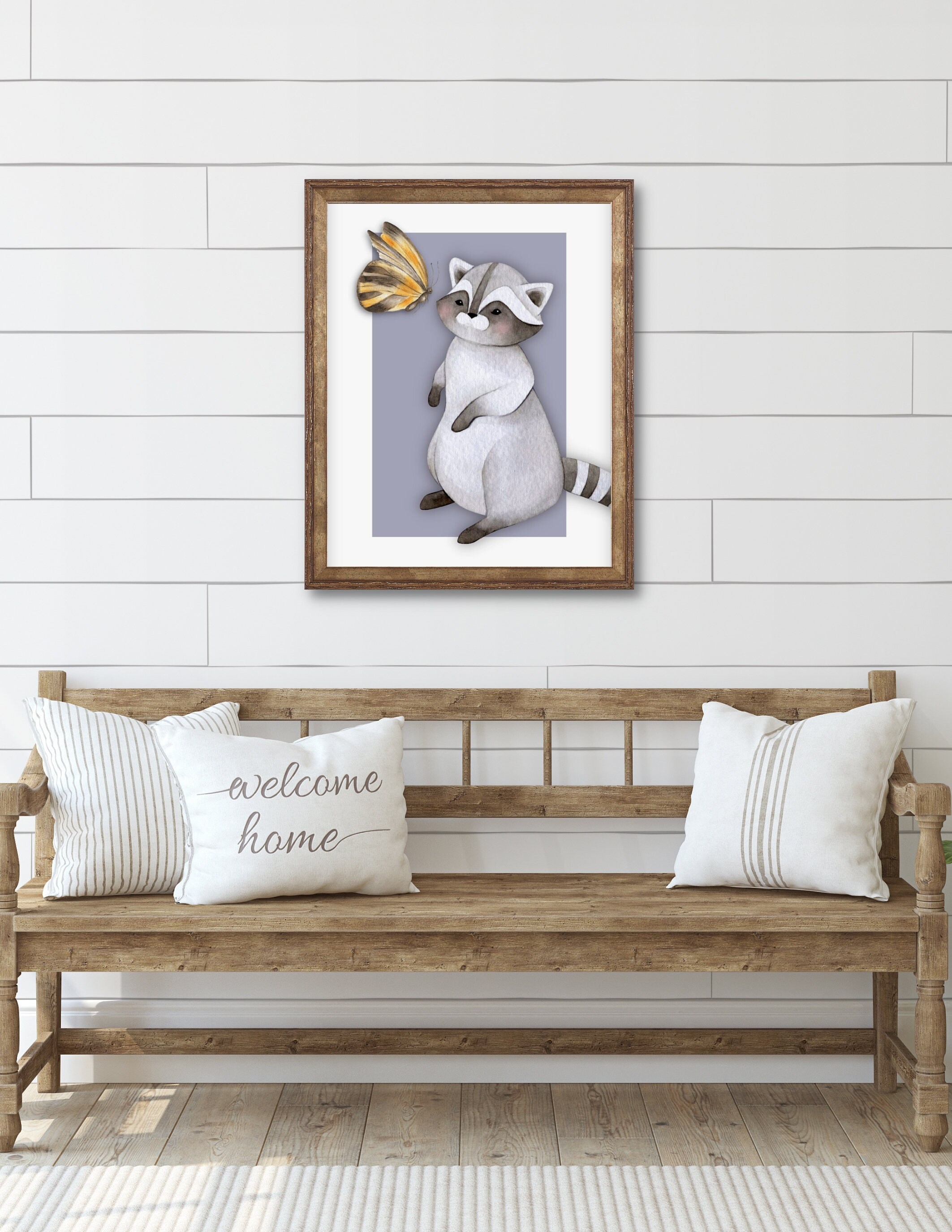 Printable Wall Art, Raccoon Digital Print, Forest and Woodland Animals ...