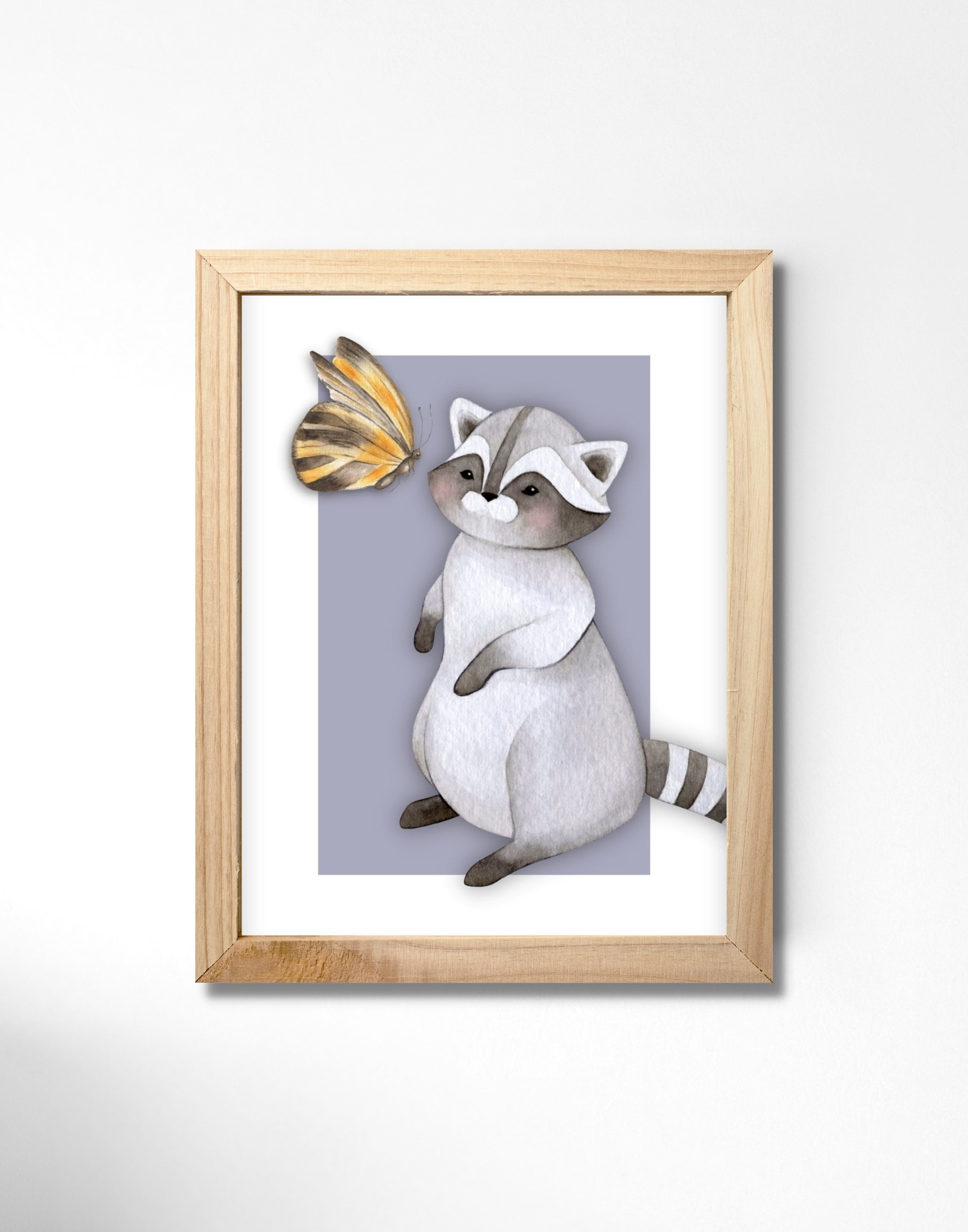 Printable Wall Art, Raccoon Digital Print, Forest and Woodland Animals ...
