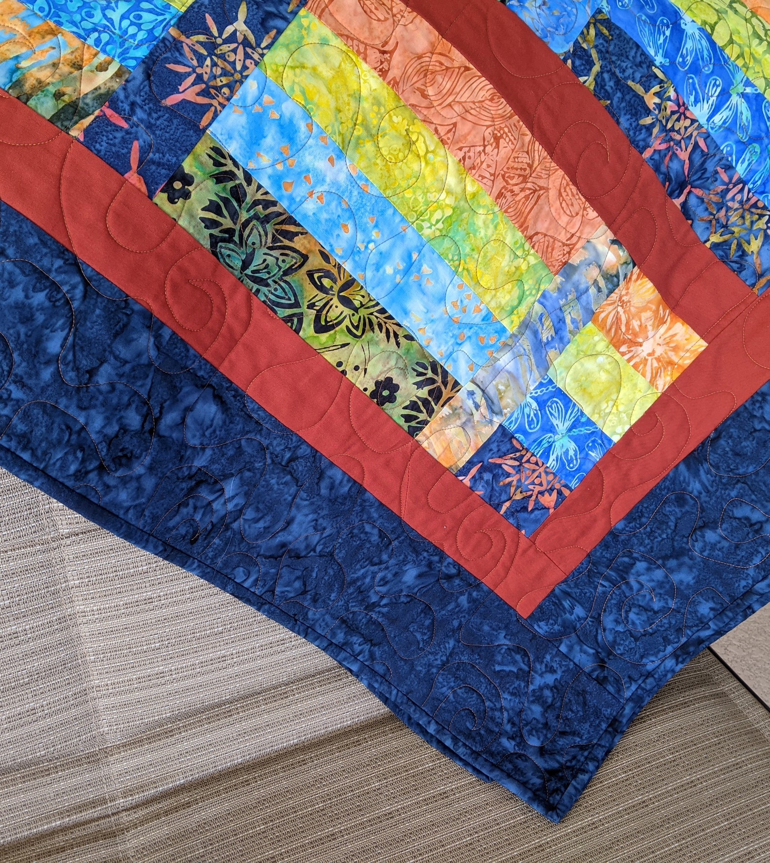 QUILTED THROW Large Throw Contemporary Quilt Handmade - Etsy