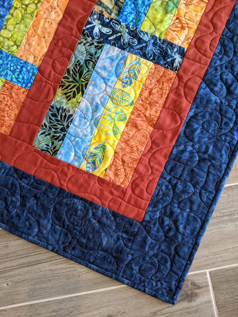QUILTED THROW Large Throw Contemporary Quilt Handmade - Etsy