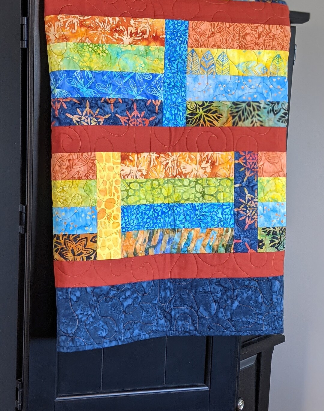 QUILTED THROW Large Throw Contemporary Quilt Handmade - Etsy