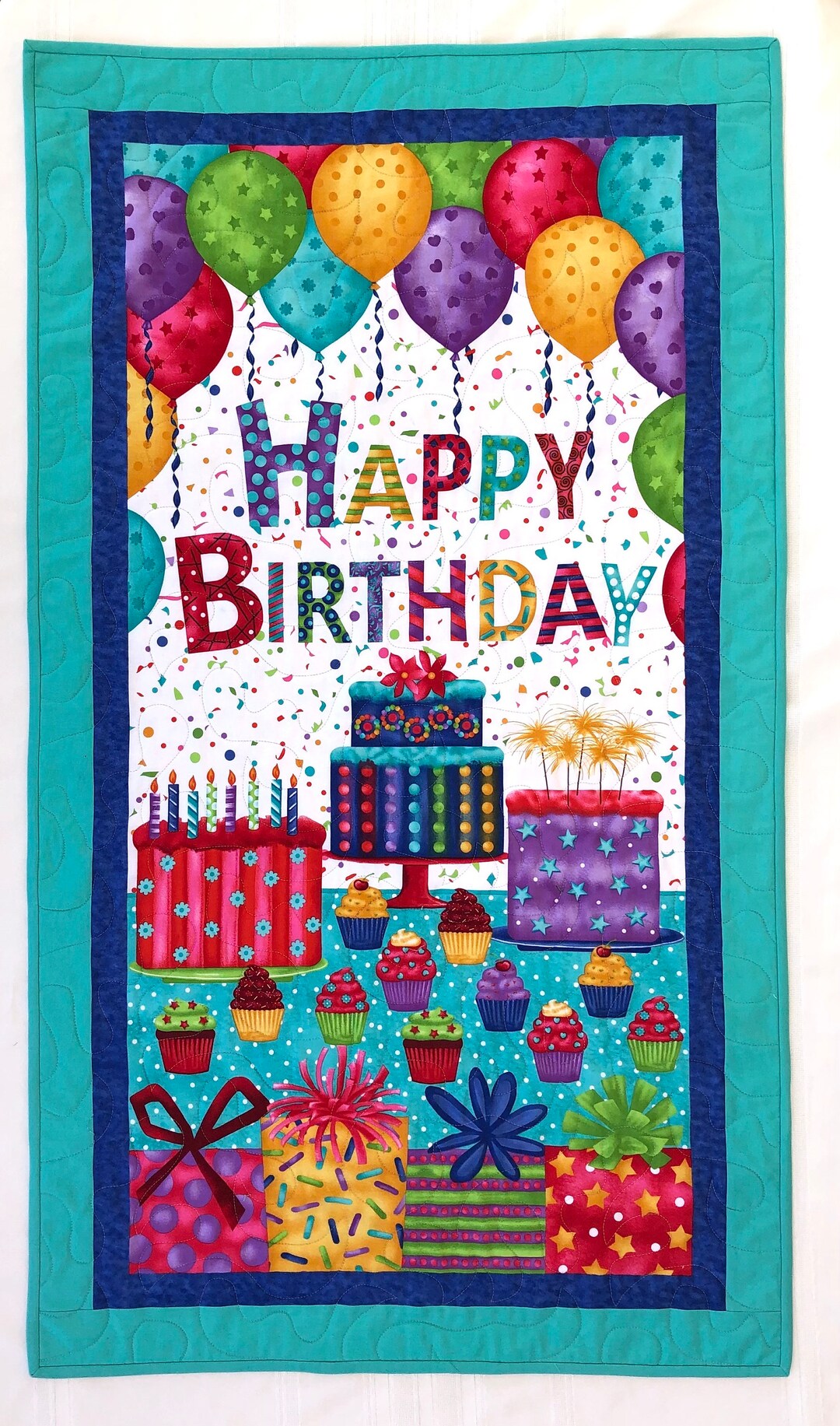 HAPPY BIRTHDAY Wall Hanging, Birthday Wall Decor, Balloons, Gifts ...