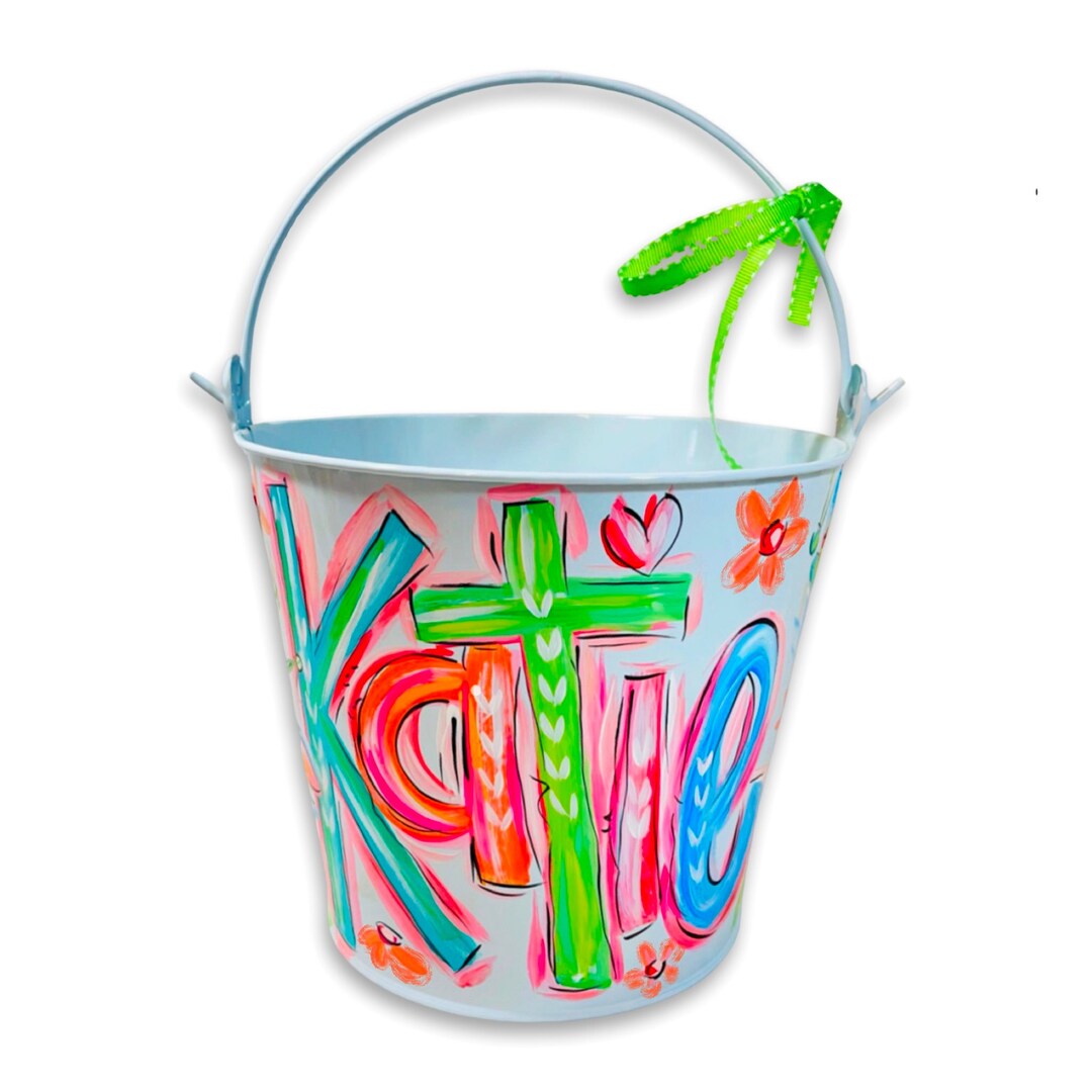 Hand Painted Neon Easter Basket, Custom Easter Bucket - Etsy