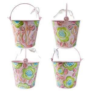 Soft Pink Painted Easter Pail, Painted Floral Easter Bucket, Personalized Bucket - Etsy