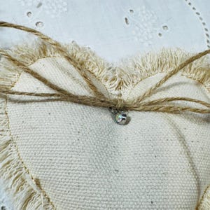 Natural Canvas Plush Hearts, Fabric Hearts, Valentine Decor, Farmhouse ...