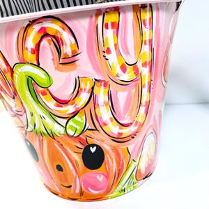 Personalized Halloween Pink Bucket, Handpainted Halloween Pail, Trick ...