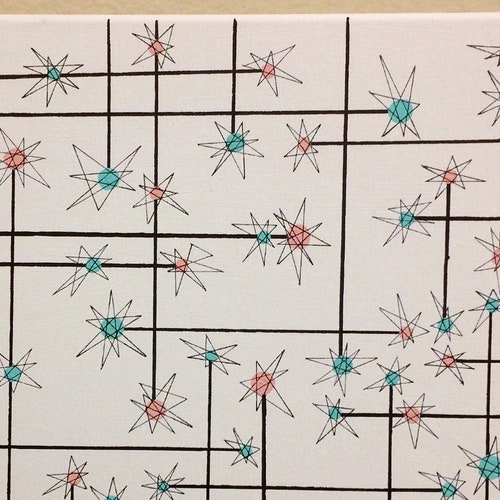 Mid Century Modern Atomic Starburst Geometric Wall Art 1950s - Etsy
