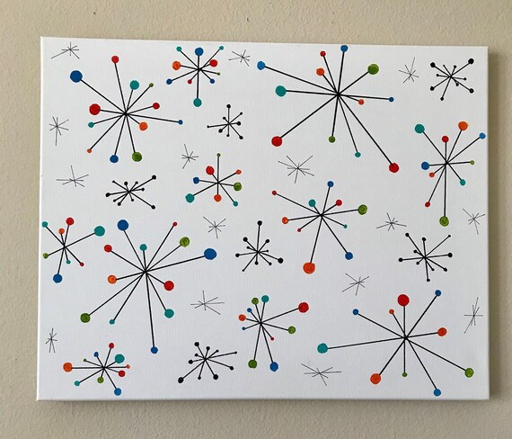Mid Century Modern Atomic Starburst Geometric Wall Art 1950s | Etsy