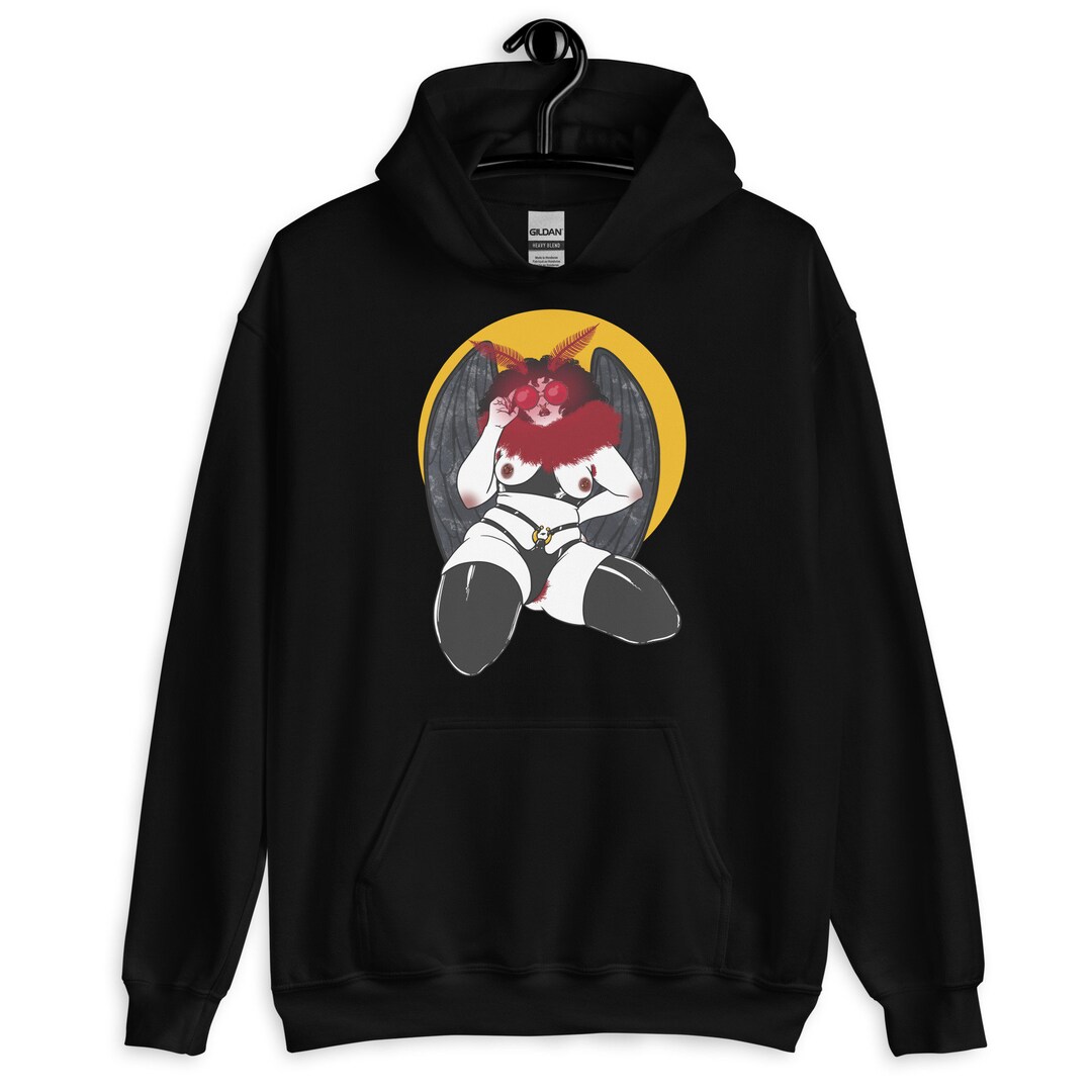 Mothman Pinup Hoodie / Unisex Art Illustrated Hoodie - Etsy
