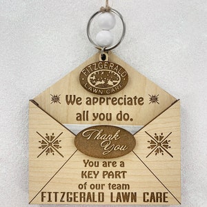 Employee Ornament & Keychain Gift Set Envelope Gift Card Holder Add ...