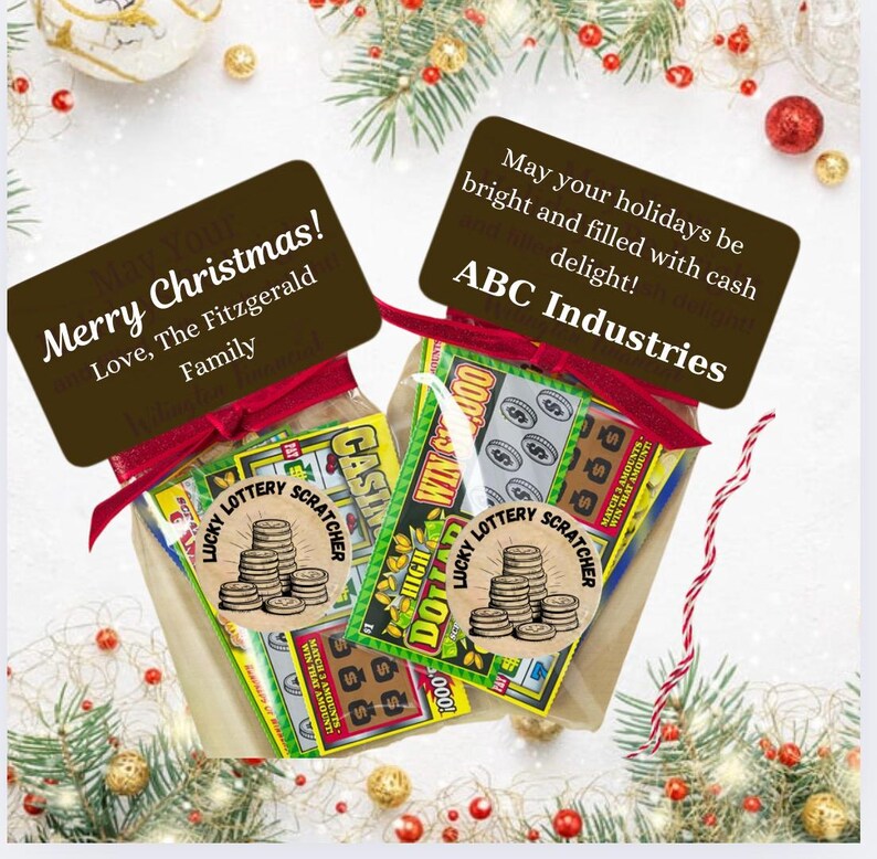 Employee Christmas Gifts Set Lottery Ticket Scratcher With Holder Thank ...