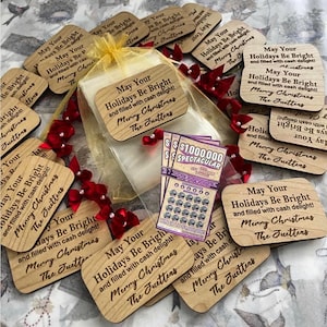 Employee Christmas Gifts Set Lottery Ticket Scratcher With Holder Thank ...