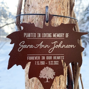 Memorial Tree Dedication Plaque Gift for Planting Trees in Memory of a ...