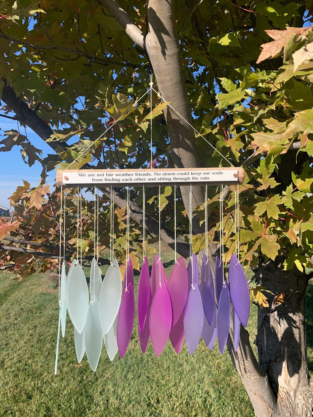 Friendship Sun Catcher Gift Stained Glass Wind Chime Sending Support ...