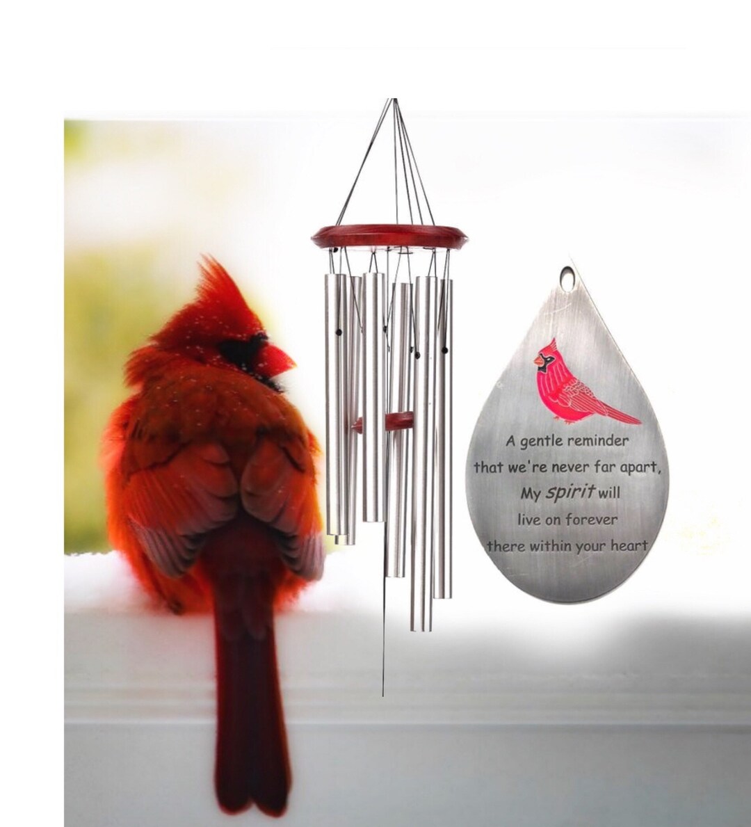 Memorial Cardinal Wind Chime Gifts Cardinals Appear When - Etsy
