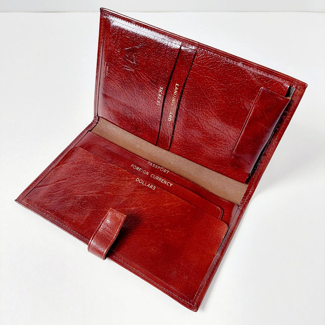 Rare Vintage Leather Rolfs Travel Wallet or Passport Holder With Unique ...