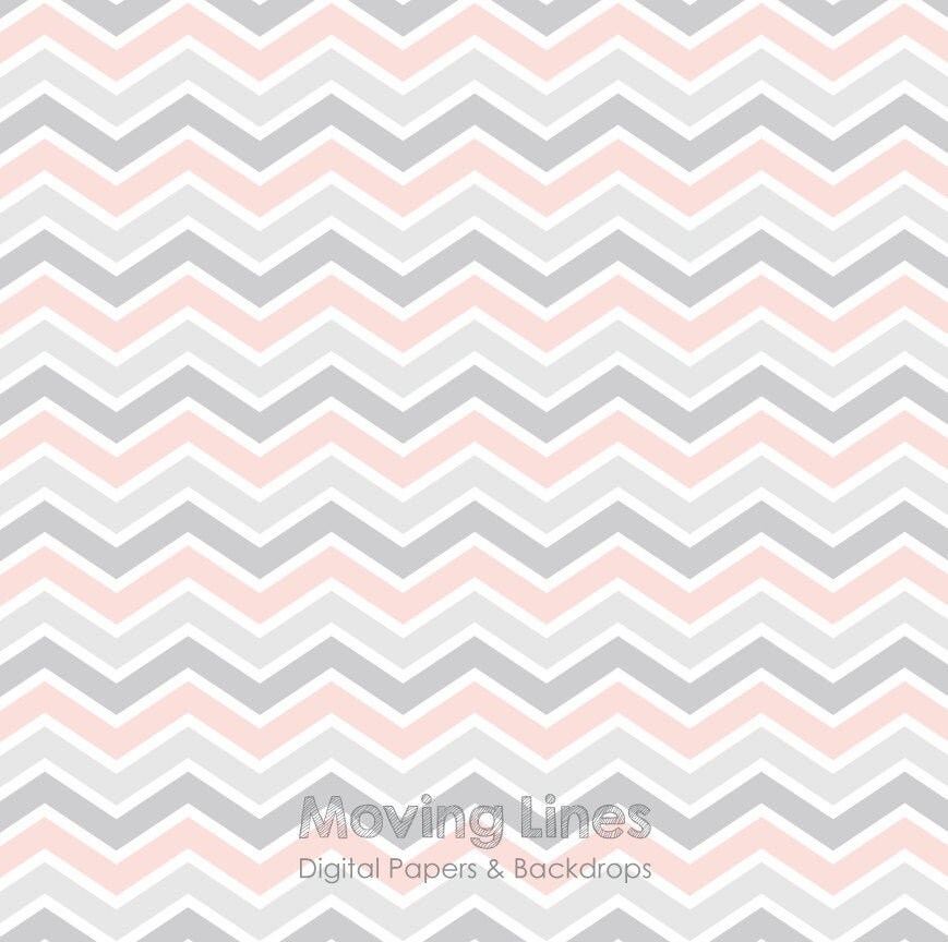 Light Pink And Grey Chevron