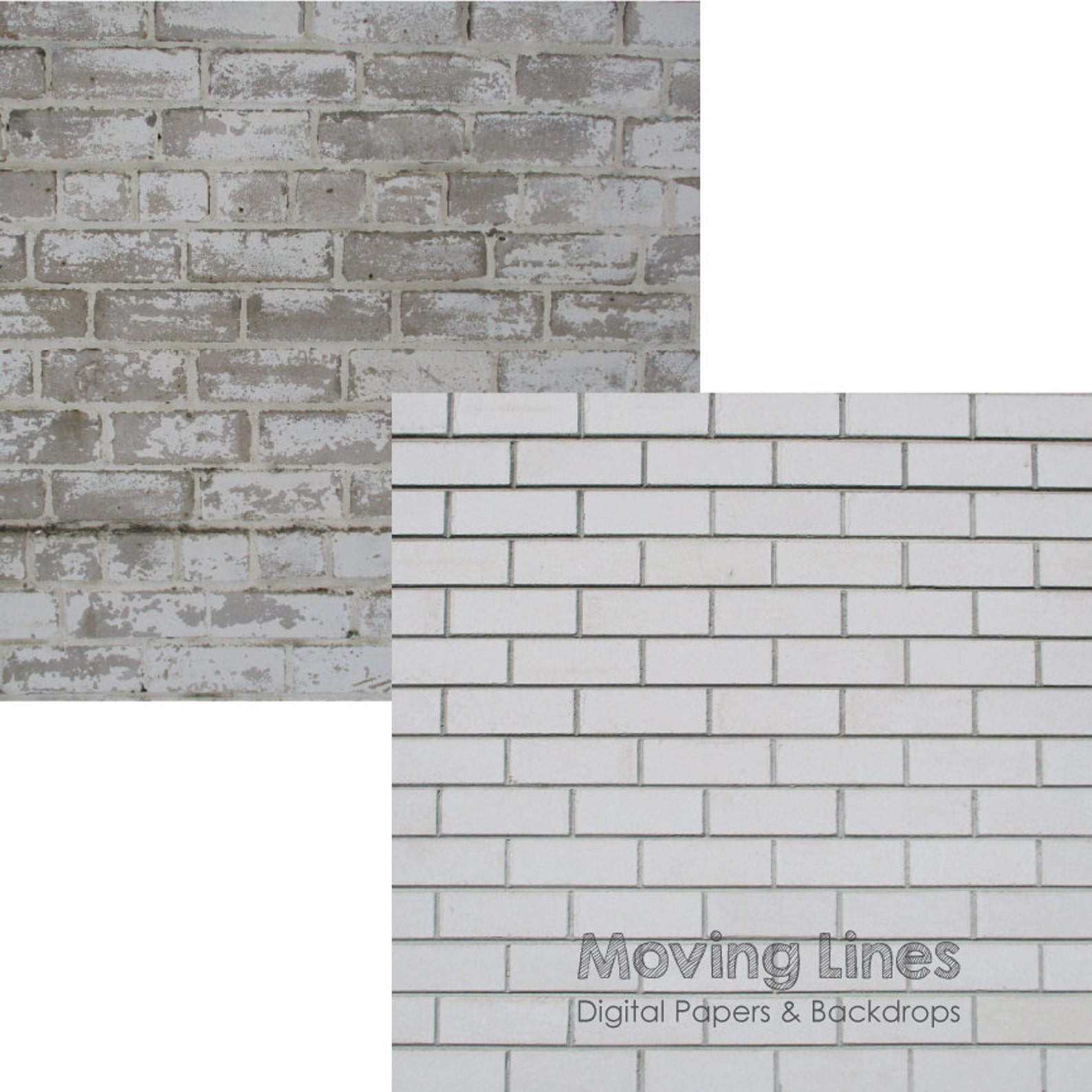 White Brick Digital Paper Pack Brick Wallpaper Instant - Etsy