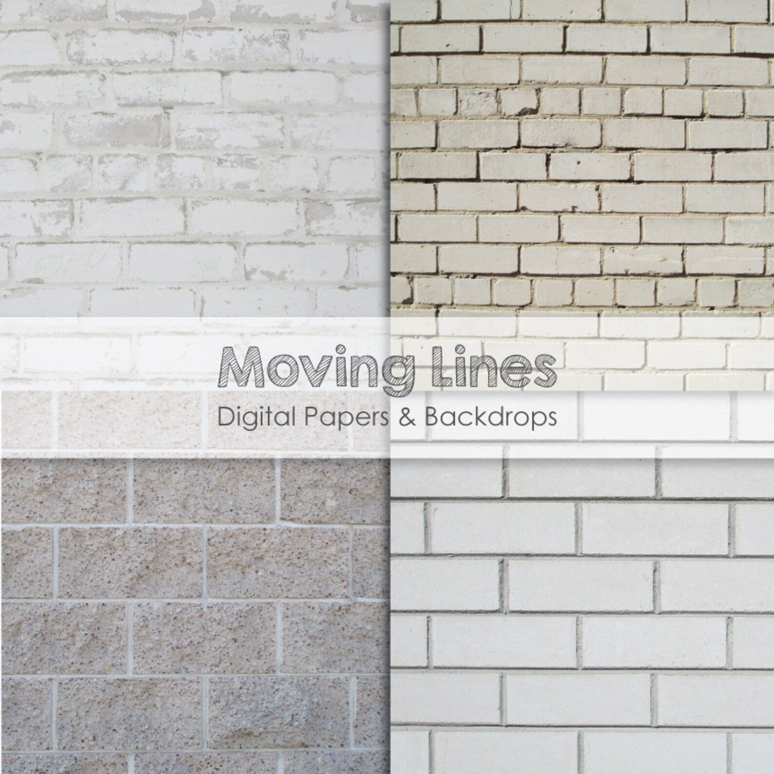 White Brick Digital Paper Pack Brick Wallpaper Instant | Etsy