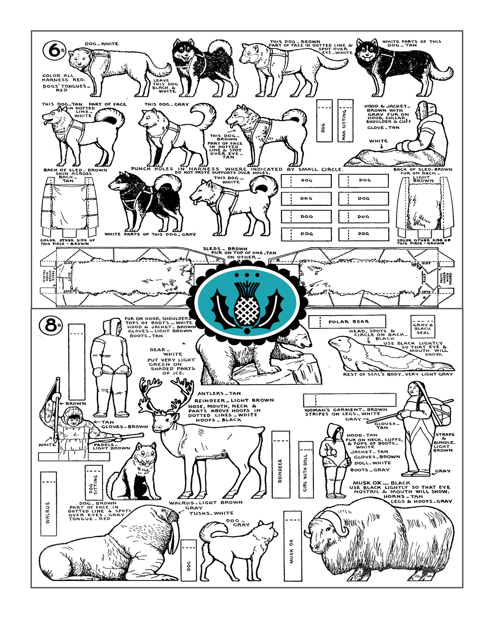 Vintage Paper Toys_eskimo Village Cut Out Set_easy to Make & Color ...