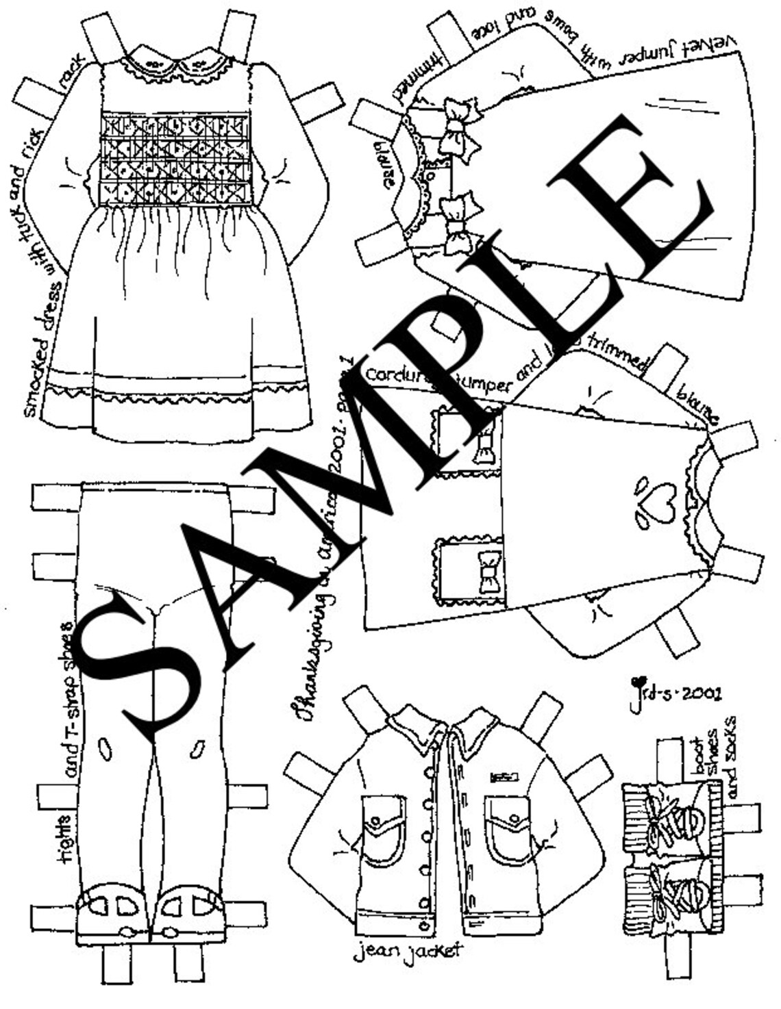 Paper Dolls_coloring Book Style _ KATIE Sets 1-3 _ Girl | Etsy