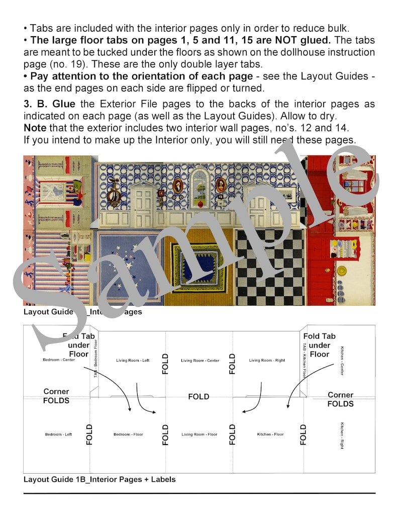 3 Room Fold-away Dollhouse _ Vintage Doll House Printable PDF or Use as ...