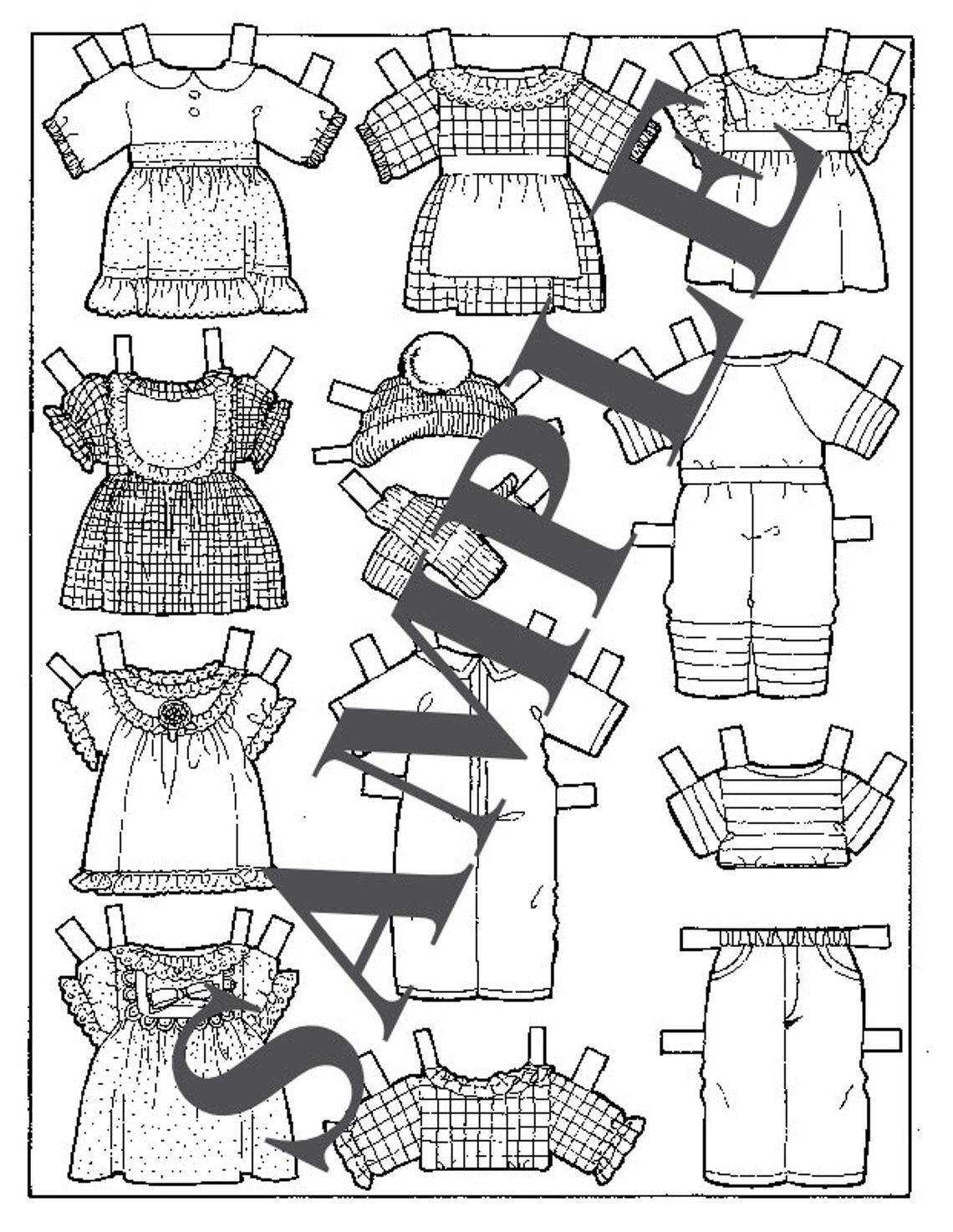 Paper Doll_cabbage Patch Playmates + Koosas Dolls_b&w Coloring Book ...
