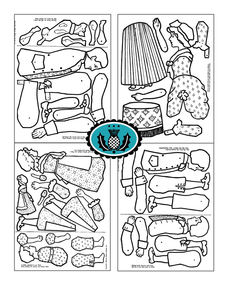 Vintage Paper Toys _ Colonial Family Cut Out Set Williamsburg _ Easy to ...