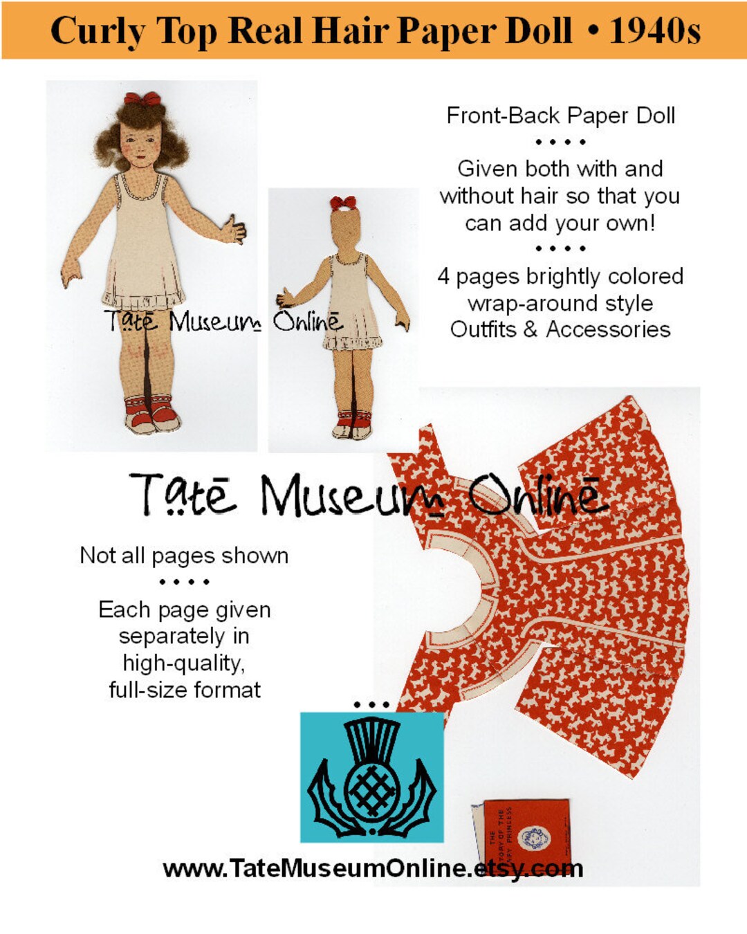 Paper Dolls _ Vintage REAL HAIR Paper Doll _ PDF _ Digital Download ...