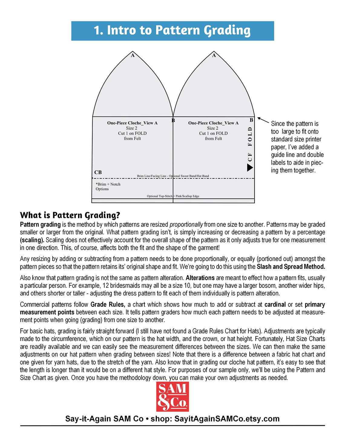Grading HAT Patterns Tutorial + BONUS Vintage Cloche Pattern_step-by ...