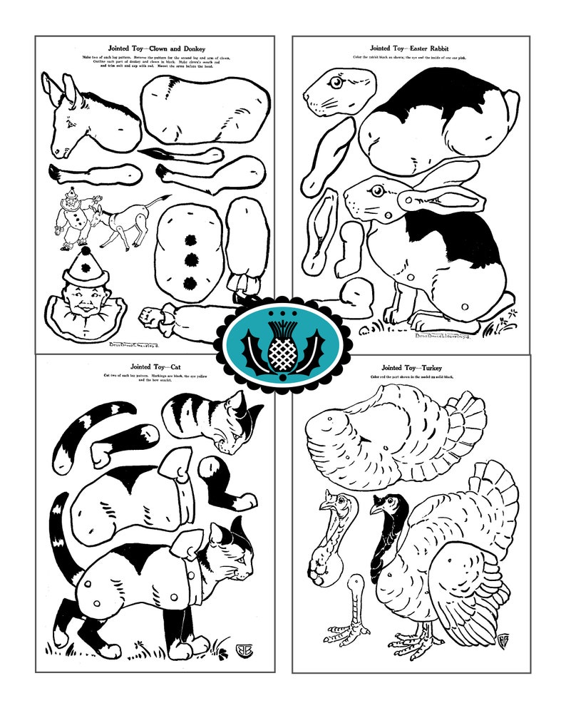 Paper Toys_antique Paper Toy Cut Outs to Make & Color_pdf Coloring Book ...