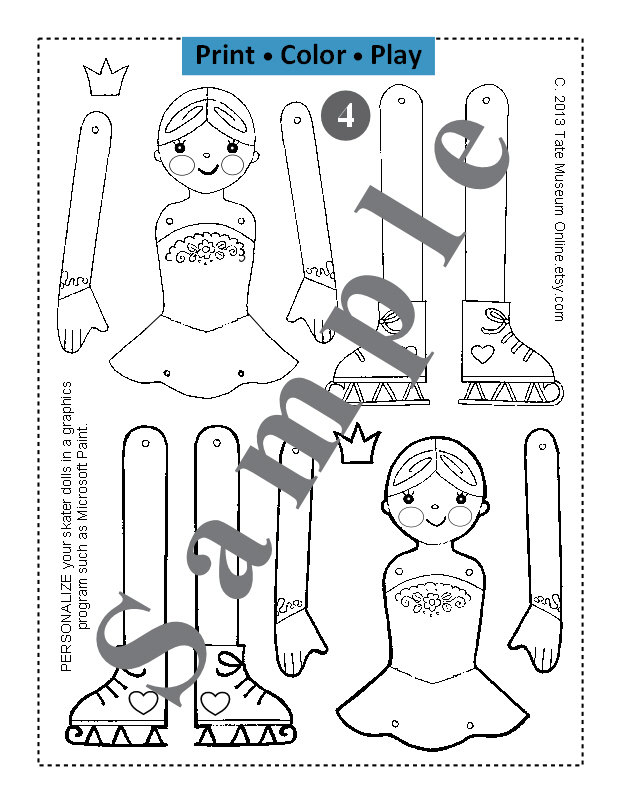 Paper Doll _ Articulated Ice Skater Paper Dolls - Ornament_color + B ...