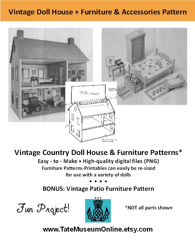 Vintage Doll House Furniture Patterns Accessories LOTS of Versatility Paper Foam Board Wood Craft PDF Digital Download Etsy Canada